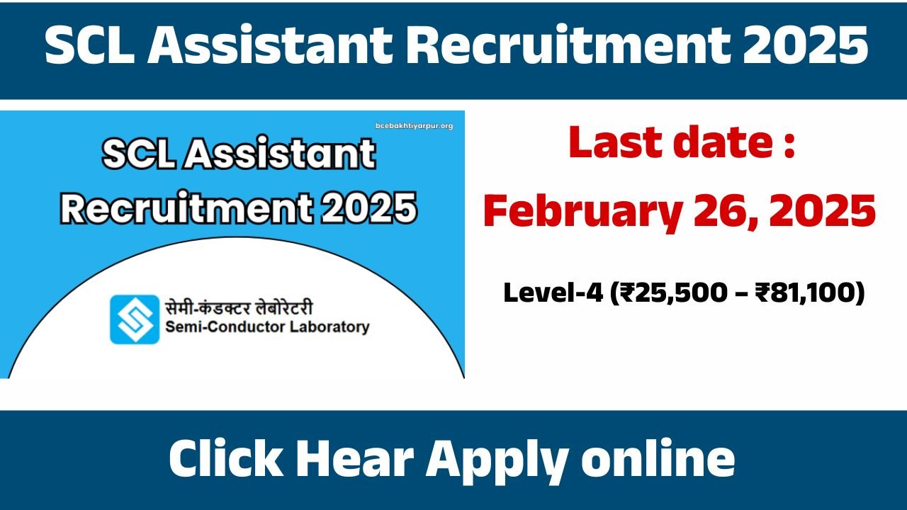 SCL Assistant Recruitment 2025 Notification » MaruGujarat.App